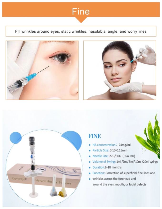 Cross Linked Hyaluronic Acid Dermal Filler With Lidocaine 24mg