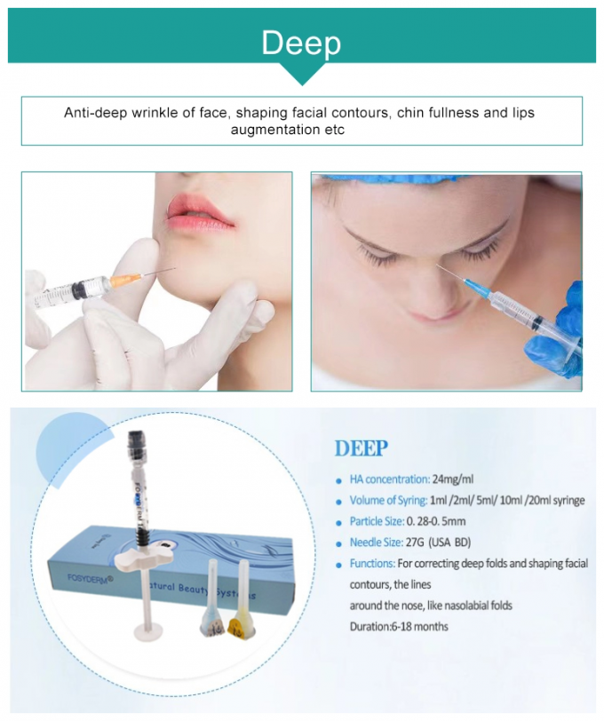 Cross Linked Hyaluronic Acid Dermal Filler With Lidocaine 24mg