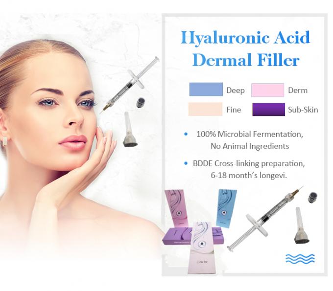 Safe BDDE Cross Linked Injectable Hyaluronic Acid Dermal Filler Face Injections