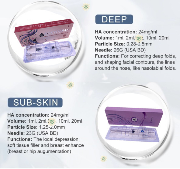 2 ml Injectable BDDE Hyaluronic Acid Dermal Filler For Wrinkles Lips ...